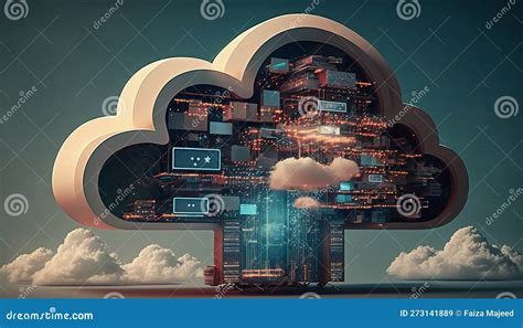 Cloud Computing Technology Concept Generative Ai Stock Illustration Illustration Of
