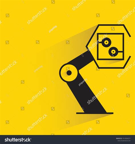 Robotic Arm Picking Microchip On Yellow Stock Vector Royalty Free 1914504277 Shutterstock