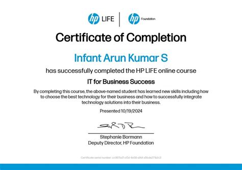 Infant Arun Kumar S On Linkedin 🏅 Completed The Business Success