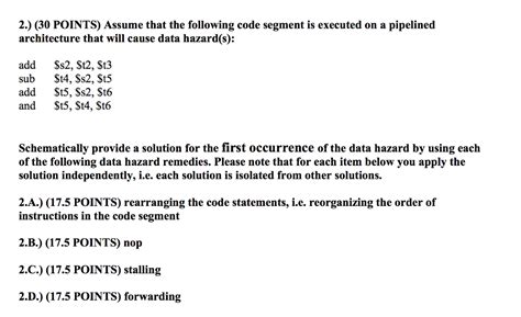 2 30 Points Assume That The Following Code