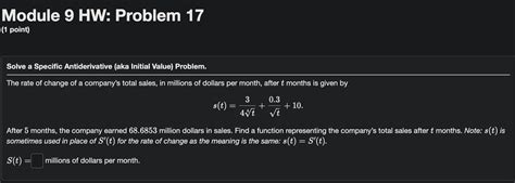 Solved Solve A Specific Antiderivative Aka Initial Value