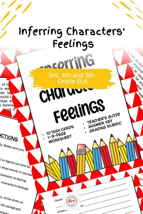 Inferring Characters Feelings Literacy Center 3rd 4th And 5th Grade