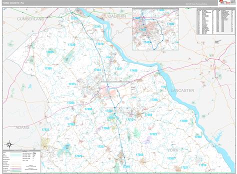 York County Pa Wall Map Premium Style By Marketmaps