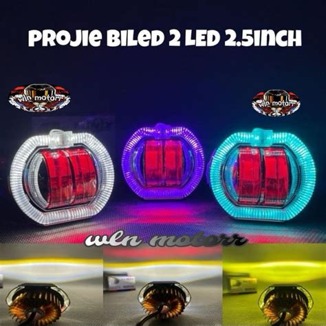 Jual Lampu Utama Biled Projector Mode Daymaker Projie Biled 2 Lensa 2 5inc Jauh Dekat Kuning