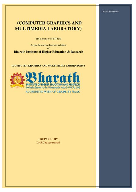Bcs473 Computer Graphics And Multimedia Lab Computer Graphics And Multimedia Laboratory Iv