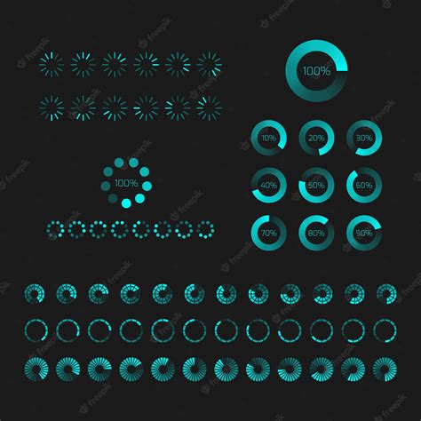 Premium Vector Futuristic Progress Loading Bar Set Of Indicators Download Progress Web