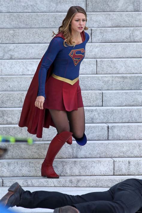 Melissa Benoist Supergirl Set In Vancouver 09122016 • Celebmafia