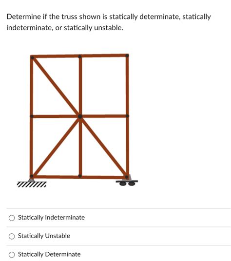 [solved] Determine If The Truss Shown Is Statically Determinate Statically Indeterminate Or