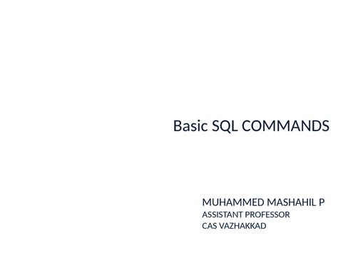 Basic Sql Commands Dcl Ddl Tcl And Dcl Docsity