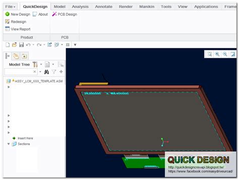 Quick Design Creo API Quick Design For LCD Module UI Overview