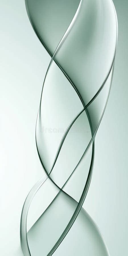 Abstract Flowing Lines Light Green And White Dynamic Waves Gentle Gradient Background Stock