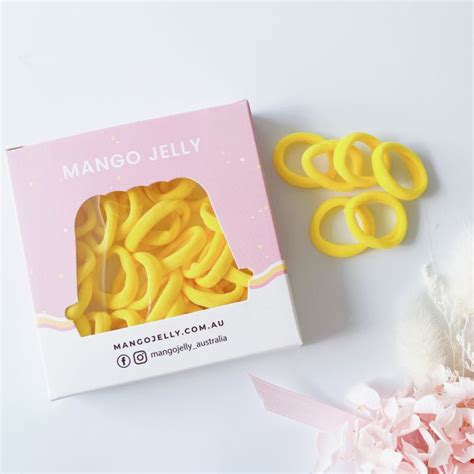 Mango Jelly Yellow Metal Free Hair Ties 3cm 36 Pack