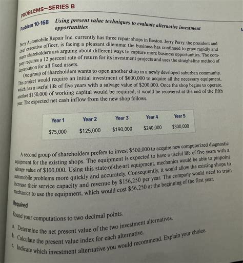 solved problems series bproblem 10 16b using present value