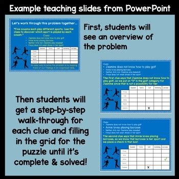 Logic Puzzle PowerPoint Tutorial Practice Puzzles TpT