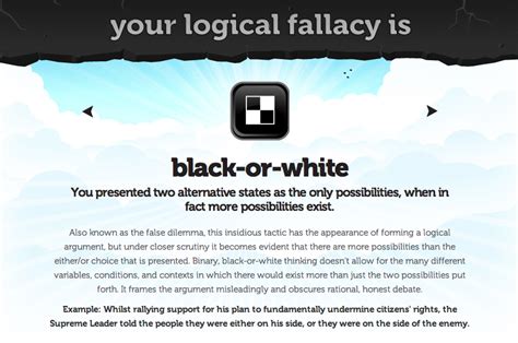 EVille Times Logical Fallacy 19 Black Or White