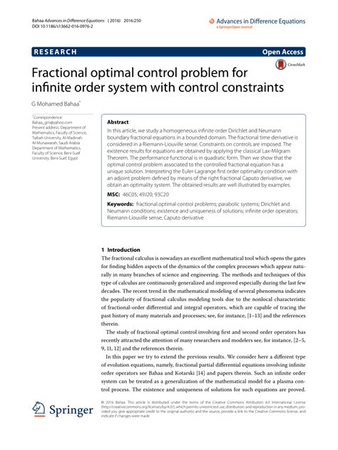 [pdf] Fractional Optimal Control Problem For Infinite Order System With Control Constraints