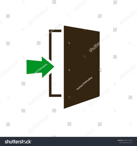 Emergency Exit Sign Exit Door Icon Stock Vector Royalty Free 1085174180