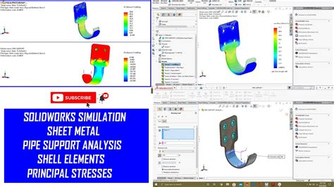 🔴solidworks Simulation Sheet Metal Pipe Support Analysis In Solidworks Simulation Shell