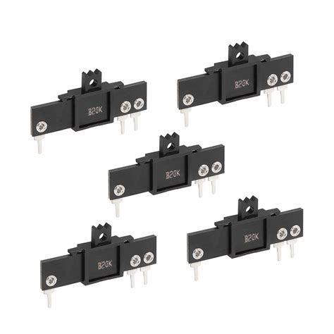 5pcs Fader Variable Resistors Mixer 35mm Straight Slide Potentiometer B20k Ohm Linear Single