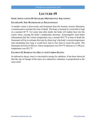 Differential Equation Lecture 9 PDF