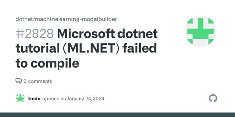 Microsoft Dotnet Tutorial Mlnet Failed To Compile · Issue 2828