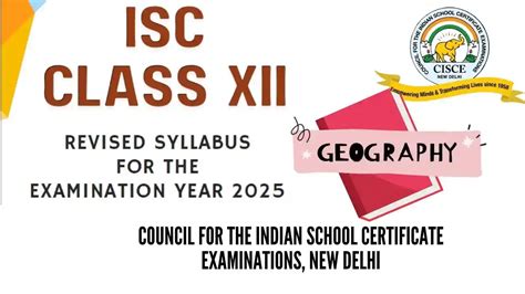 ISC Class 12 Geography Syllabus For Exam 2025 Revised Download PDF