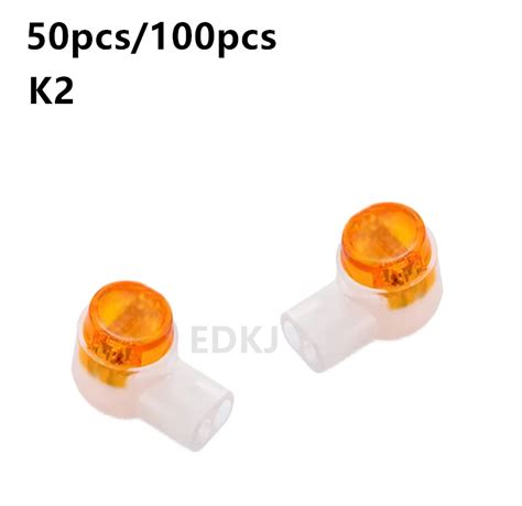 50 100pcs 커넥터 압착 연결 단자 K2 커넥터 방수 배선 이더넷 케이블 전화 코드 단자 단말기 Aliexpress