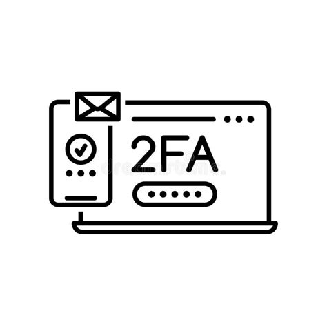 2fa Two Factor Verification Vector Thin Line Icon Stock Vector Illustration Of Authentication