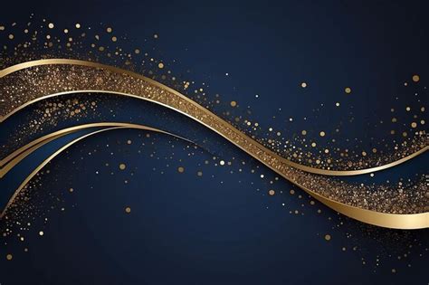 Premium Photo Banner Web Template Abstract Blue And Golden Wave