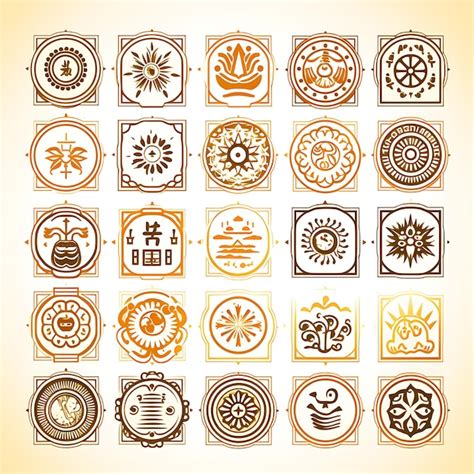 Premium Ai Image A Set Of Prosperity And Wealth Seal Gold Leaf Material Shimmering Gol