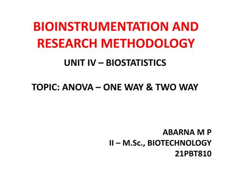 Anova One Way And Two Way Pptx