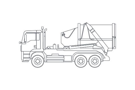 쓰레기 트럭 차량 개요 현대 평면 스타일 벡터 일러스트 레이 션입니다 소셜 미디어 템플릿 0명에 대한 스톡 벡터 아트 및 기타 이미지 Istock