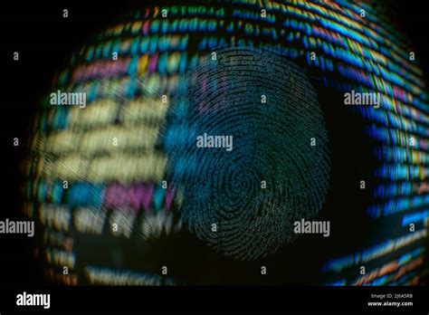 nice fingerprint on the crumpled background of the code abstract