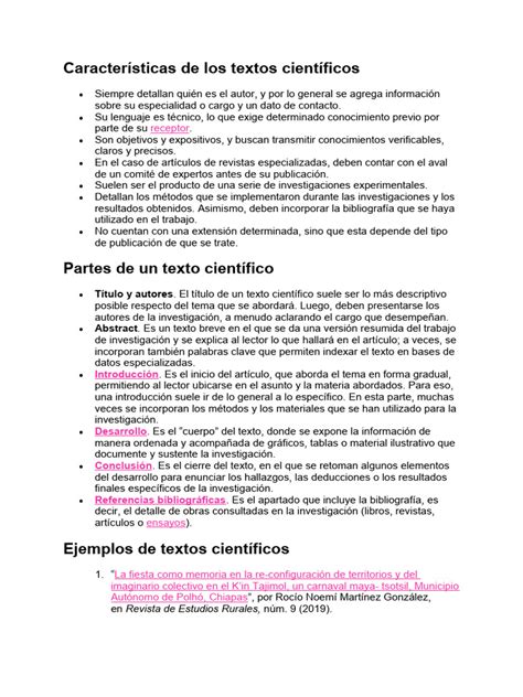 Textos Cientificos Pdf Sumario Abstracto