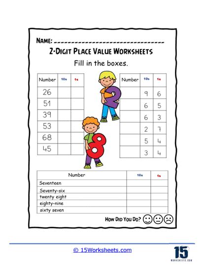 2 Digit Place Value Worksheets 15