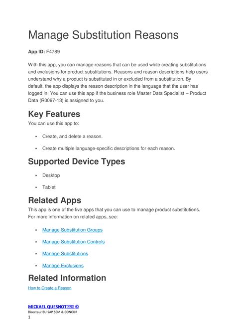 manage substitution reasons in sap s 4hana fiori sap community