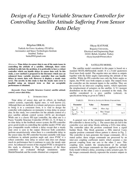 Pdf Design Of A Fuzzy Variable Structure Controller For Controlling