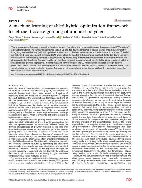 Pdf A Machine Learning Enabled Hybrid Optimization Framework For