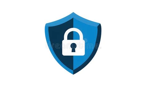 Blue Shield With Padlock Icon Symbolizing Cybersecurity Data Protection