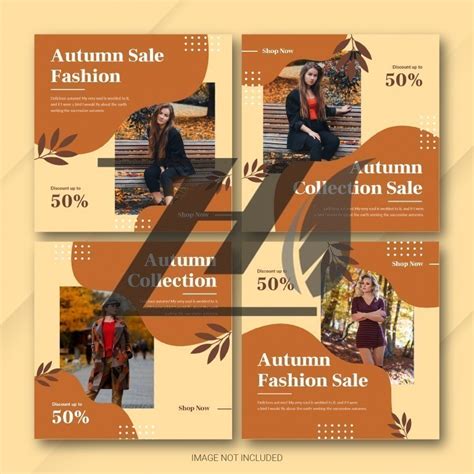 دانلود فایل لایه باز قالب پست اینستاگرام فروش پاییزه دانلود رایگان فایل لایه باز، Psd، وکتور