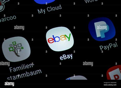 Smartphone Display App Ebay Stock Photo Alamy