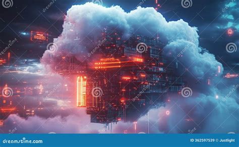 Cloud Computing And Cyber Security In Digital World Futuristic Server