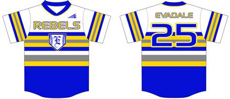 Evadale Rebels Custom Baseball Jerseys