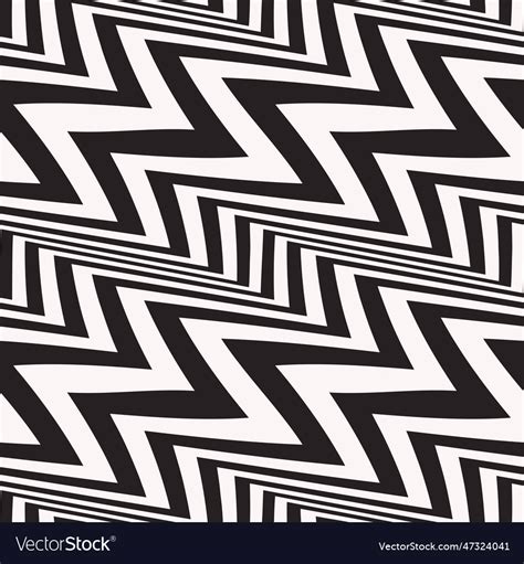 Monochrome Variegated Textured Chevron Pattern Vector Image