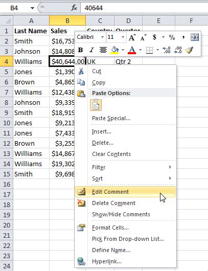 Как в Excel удалить примечание
