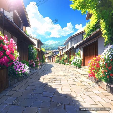 Ai创作图角馆武士住宅街道 二次元场景 动漫景象 街道竹原竹原景 日系风情街 幽静的住宅区 妖怪乐园街道 阳光江户村 番屋街 御宅之街 富士