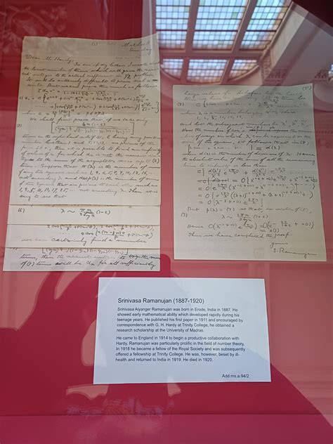 Ramanujans Work At Trintiy University Of Cambridge R Math