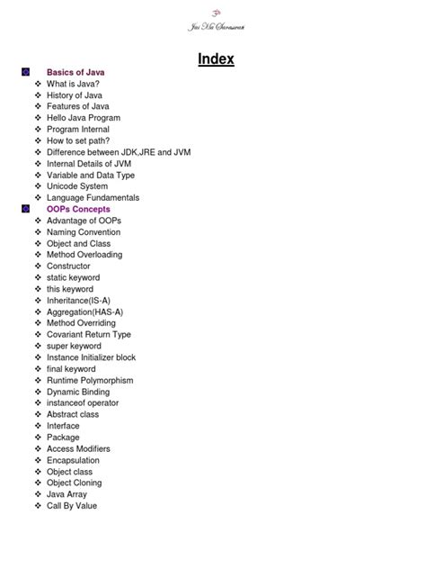core java pdf java virtual machine data type
