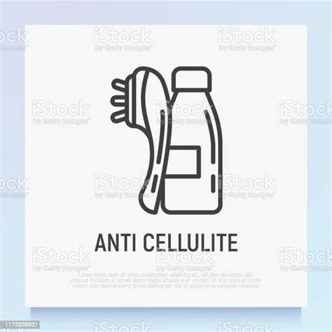 안티 셀룰 라이트 트리트먼트 얇은 라인 아이콘 유리 병에 바디 마사지및 바디 오일 뷰티 숍에 대한 현대 벡터 일러스트레이션 생활필수품에 대한 스톡 벡터 아트 및 기타 이미지