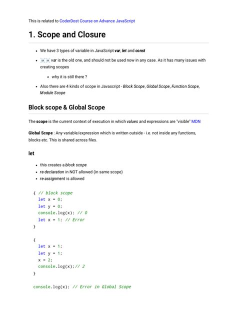 Javascript Note Download Free Pdf Scope Computer Science Method